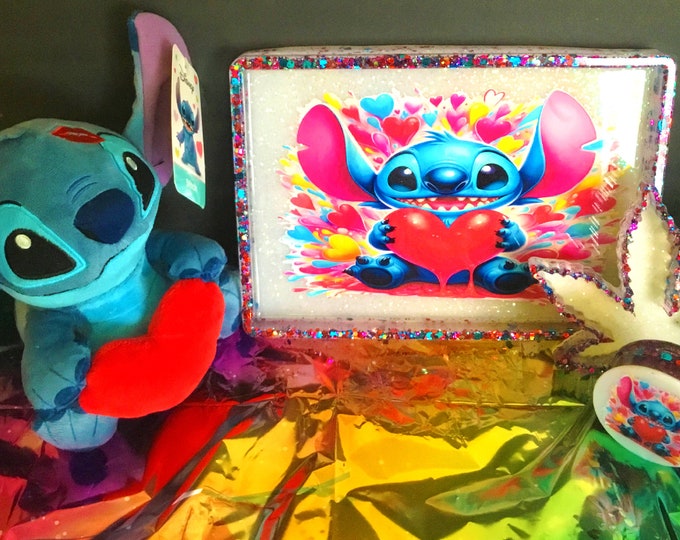 Rolling Tray, Stitch Please, Rolling Tray Set, Ohana Means Family, With ...