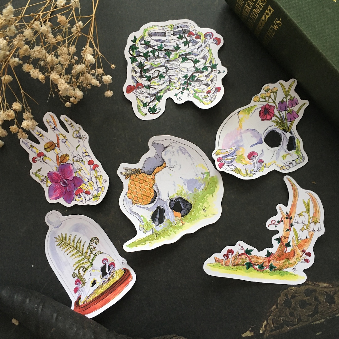 Bones & Botanicals Stickers - Etsy