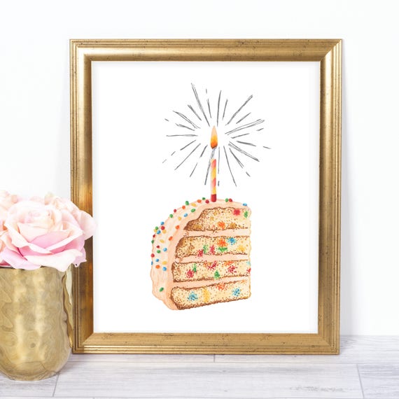 Birthday Cake 8x10 Printable Instant Download Birthday Party | Etsy