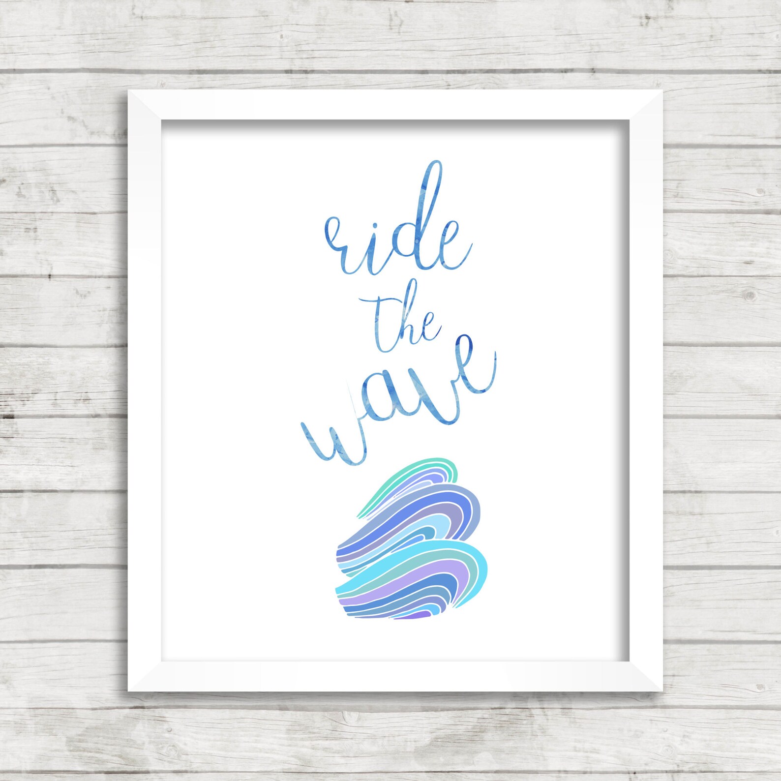 Ride the Wave Watercolor 8x10 Printable Wall Art, Instant Download ...