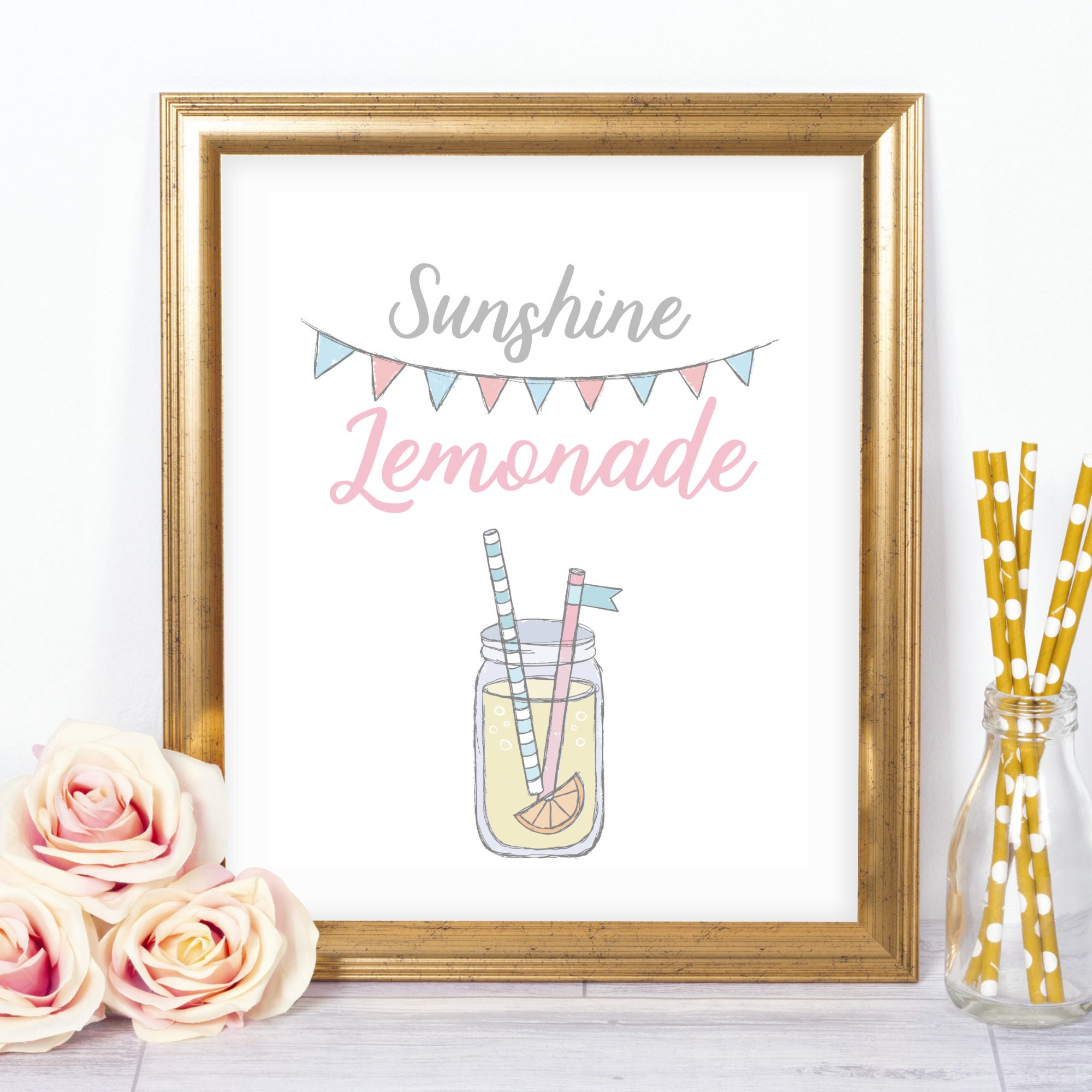 Sunshine Lemonade and Fun Party 8x10 Printable, Instant Download ...