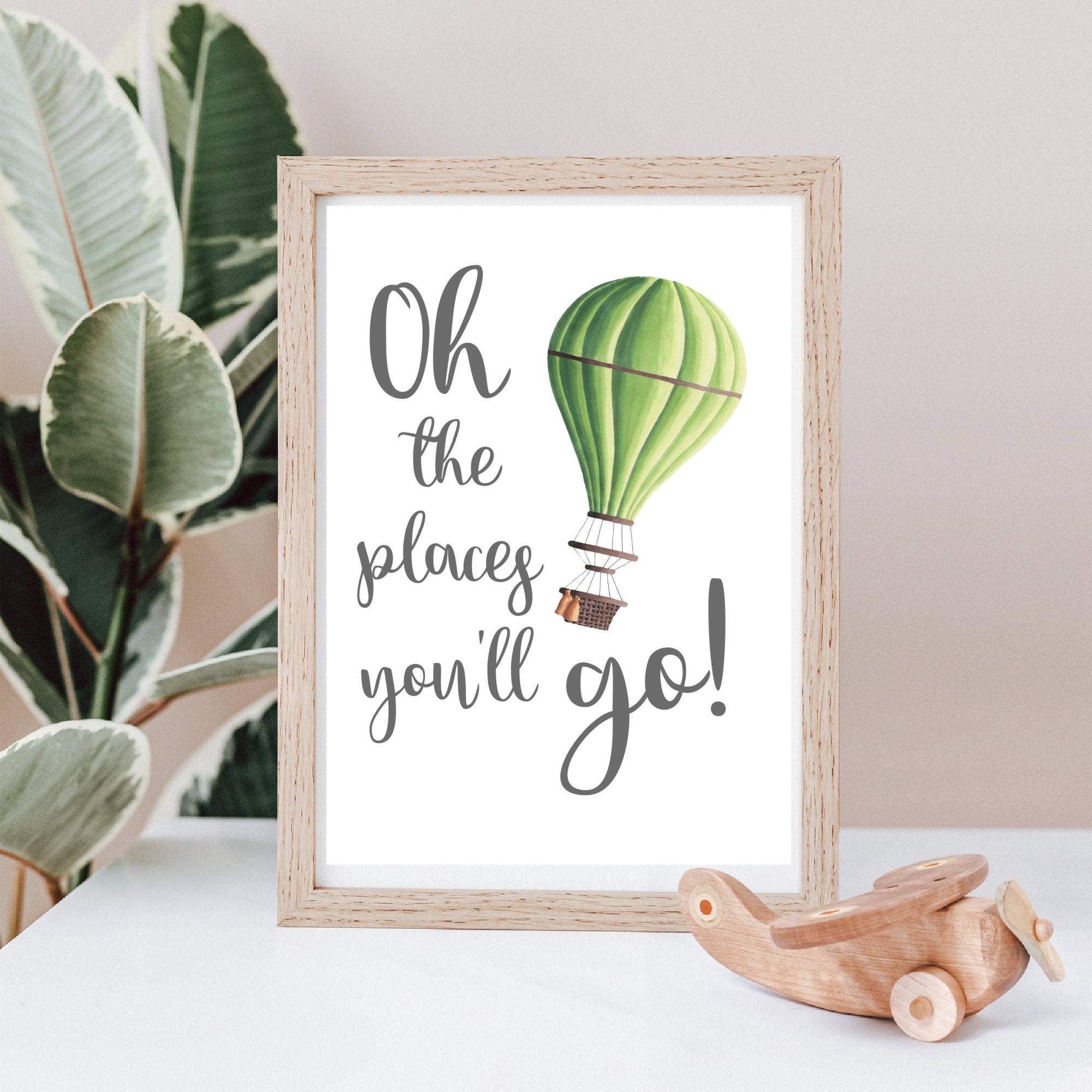 Oh the Places You'll Go Hot Air Balloon 8x10 Printable Wall Art ...