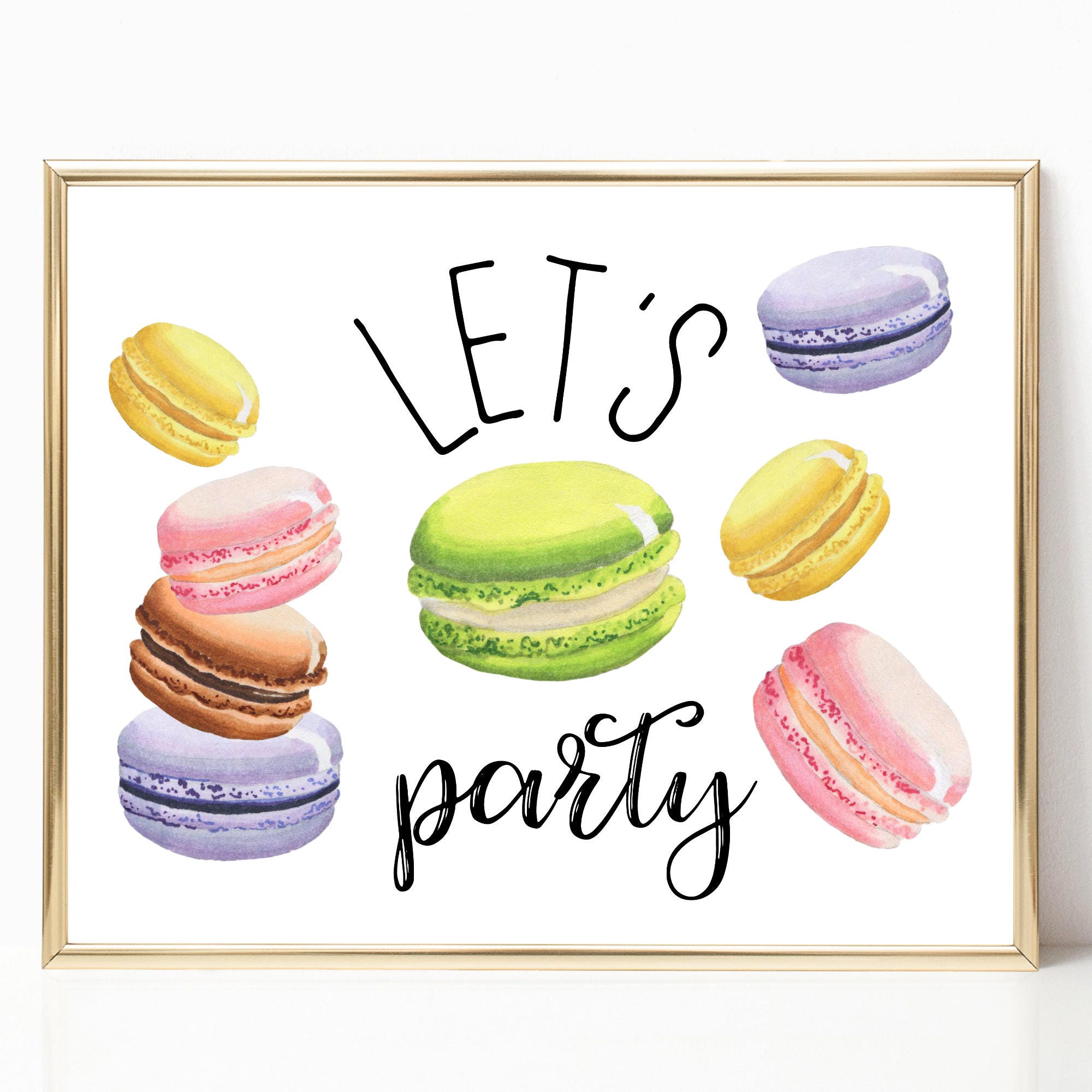 Macarons Let's Party 8x10 Printable, Instant Download, Birthday Poster ...