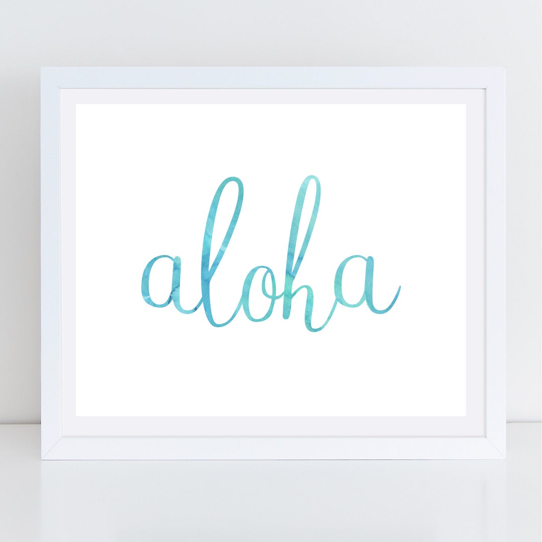 Aloha Watercolor 8x10 Printable Wall Art, Instant Download, Ombre ...