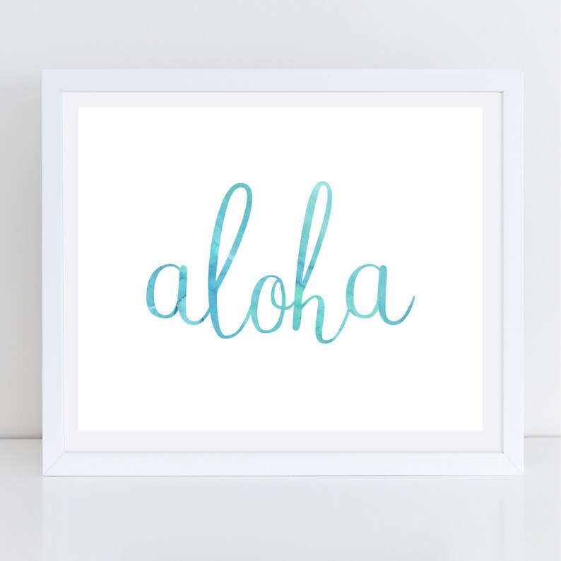 Aloha Watercolor 8x10 Printable Wall Art, Instant Download, Ombre ...