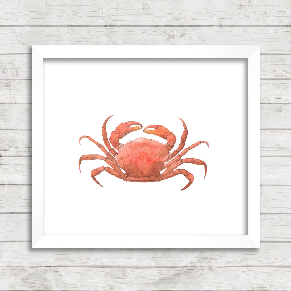 Crab Watercolor 8x10 Printable Wall Art, Instant Download, Nautical ...