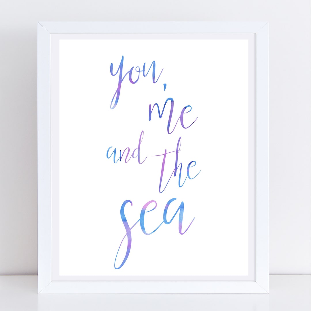 You Me and the Sea Watercolor 8x10 Printable Wall Art, Instant Download ...