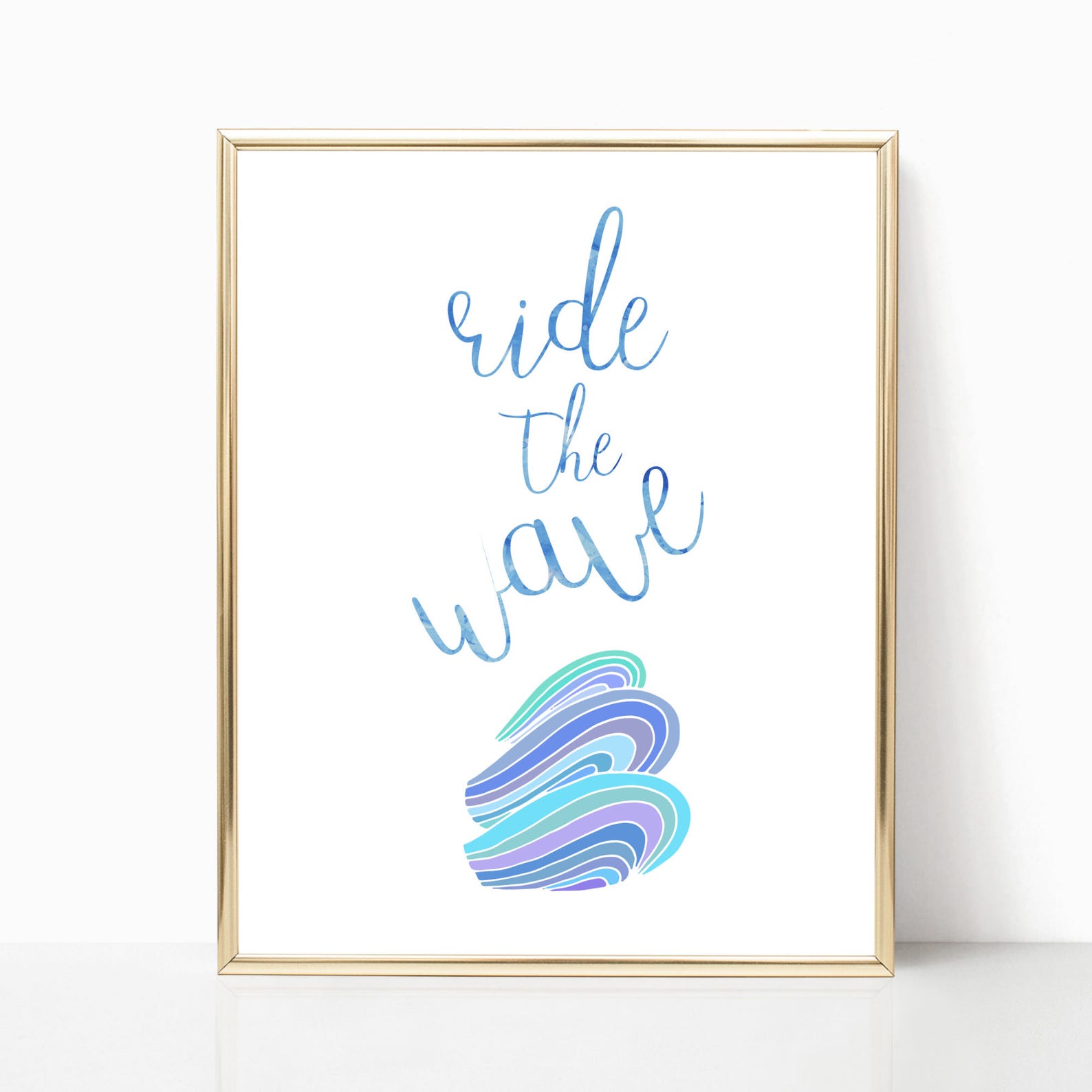 Ride the Wave Watercolor 8x10 Printable Wall Art Instant - Etsy