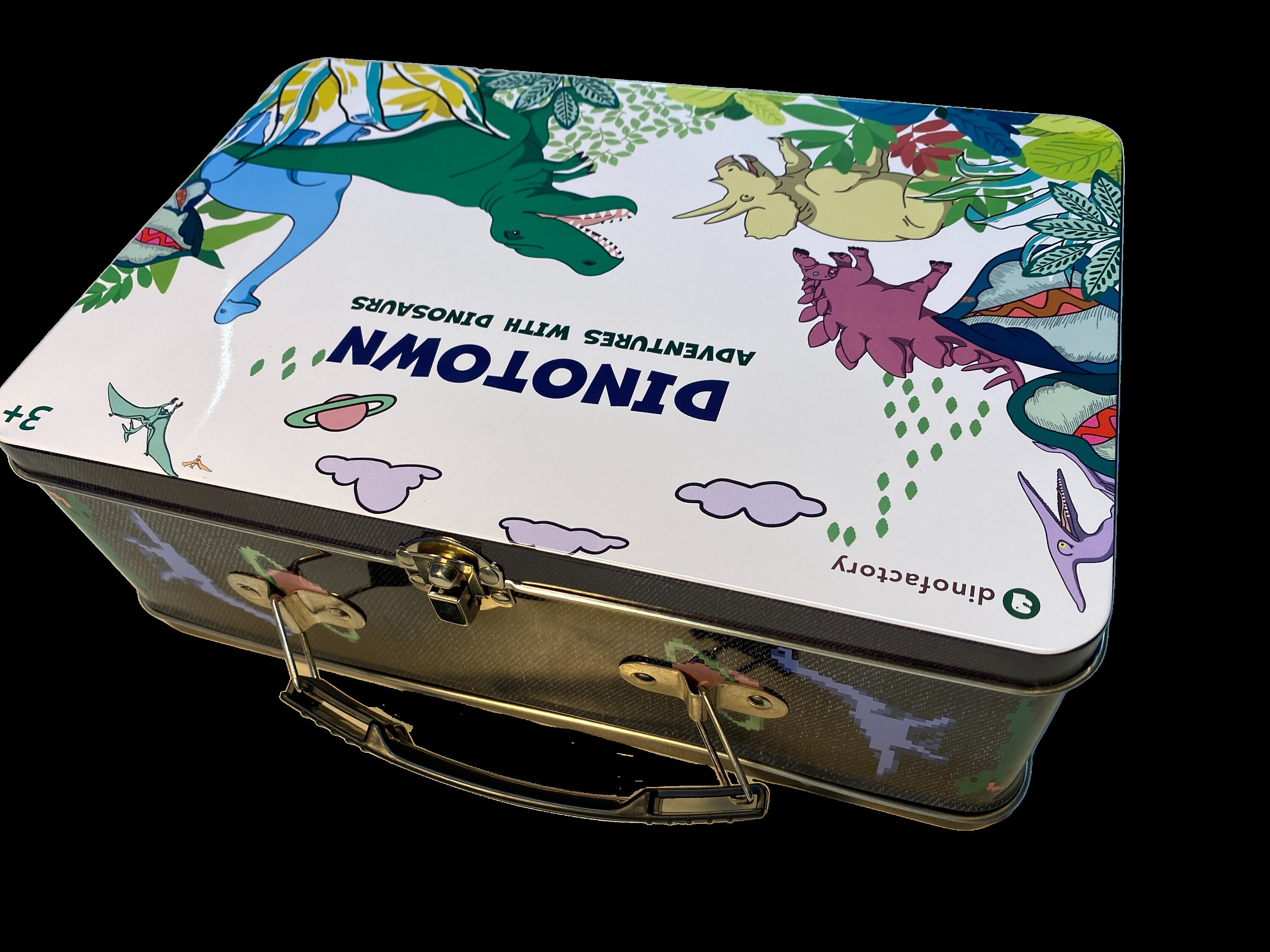 Dinotown Dinosaur Toys With 12 Figures, Tin Storage Box, Playing Mat ...