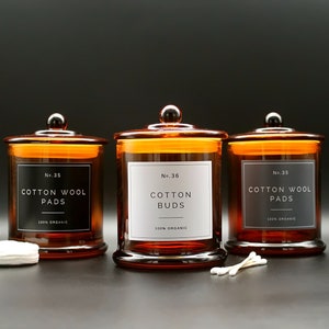 Cotton Buds Holder, Cotton Wool Pads Jar, Cotton Wool Balls Container ...