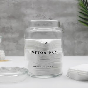 Clear Glass Cotton Buds Holder, Cotton Wool Pads Jar, Cotton Wool Balls ...