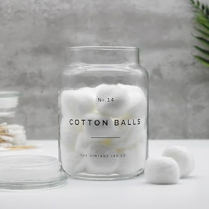 Clear Glass Cotton Buds Holder, Cotton Wool Pads Jar, Cotton Wool Balls ...