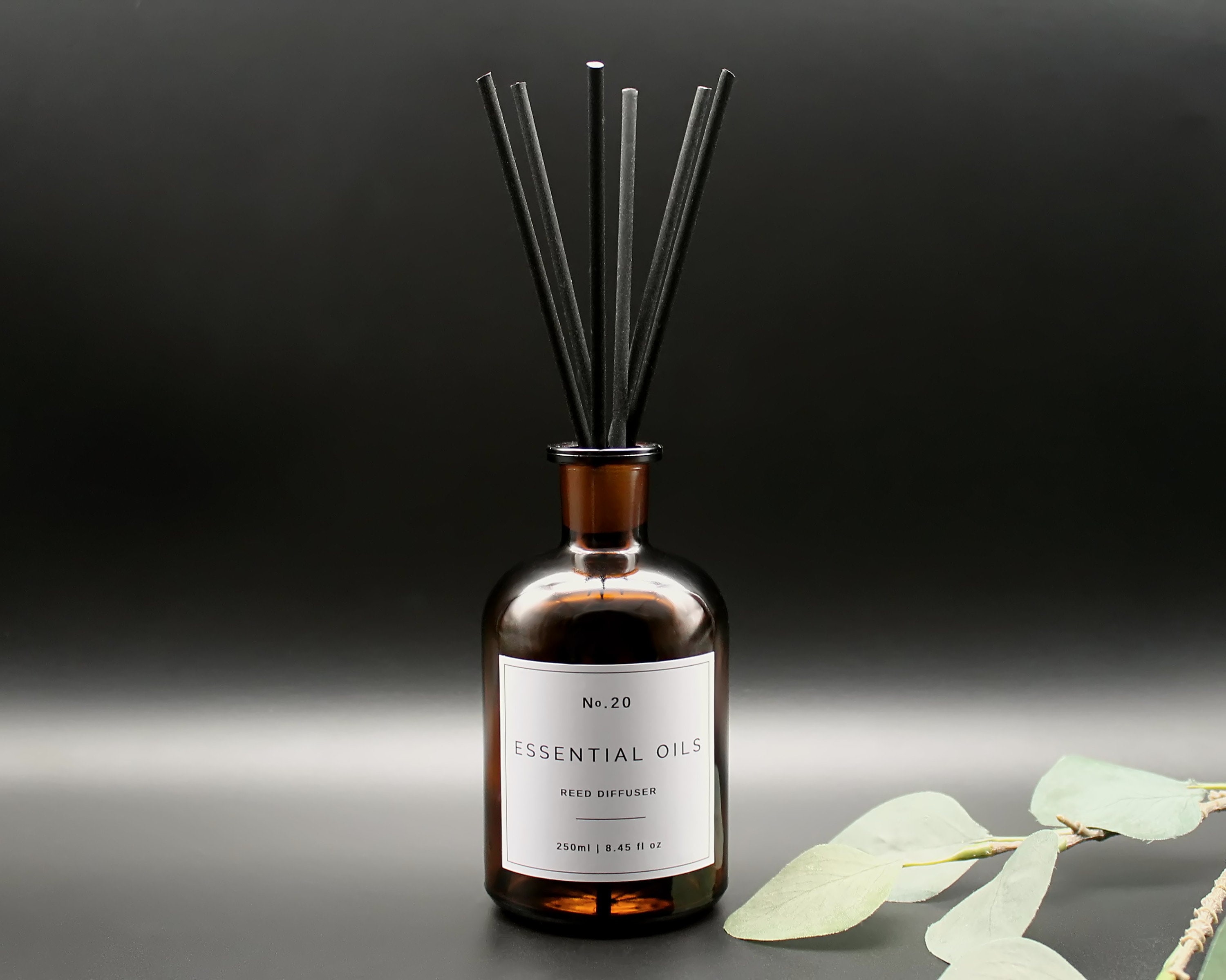 Amber Glass Apothecary Jar Reed Diffuser With White Grey or - Etsy