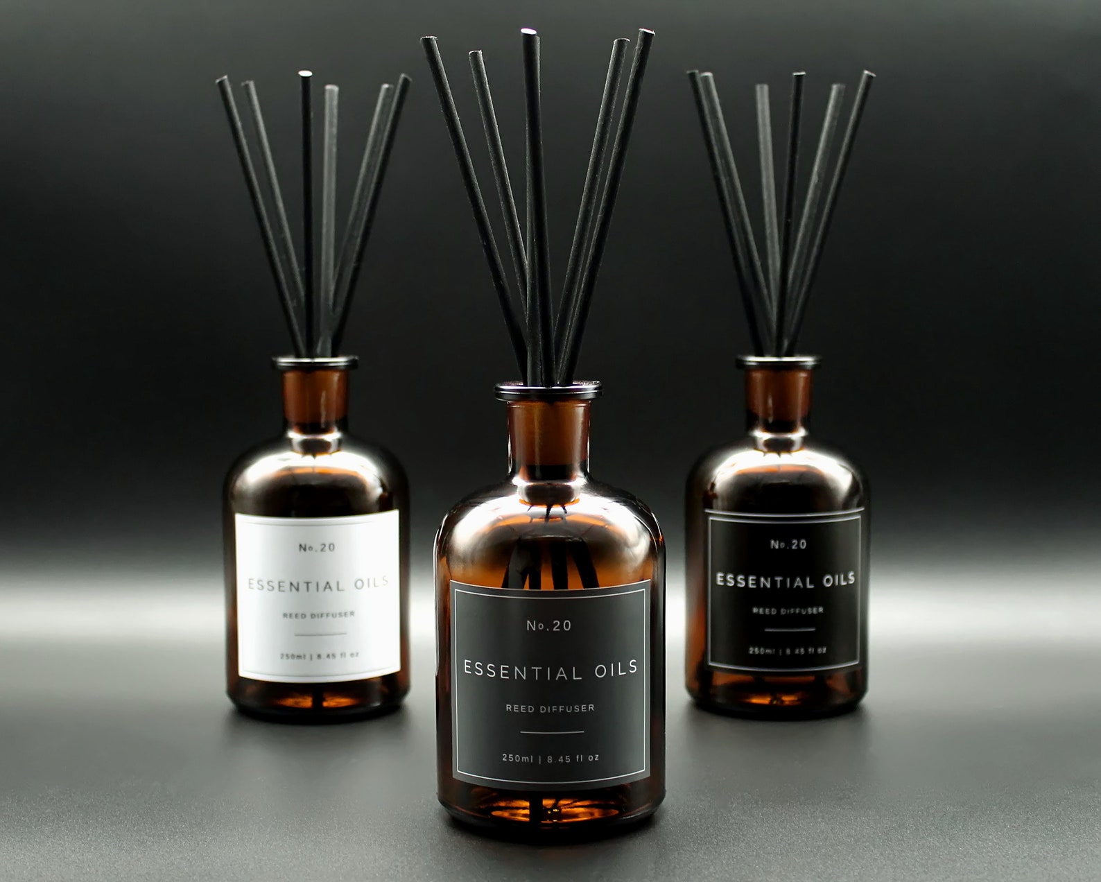 Amber Glass Apothecary Jar Reed Diffuser With White Grey or - Etsy