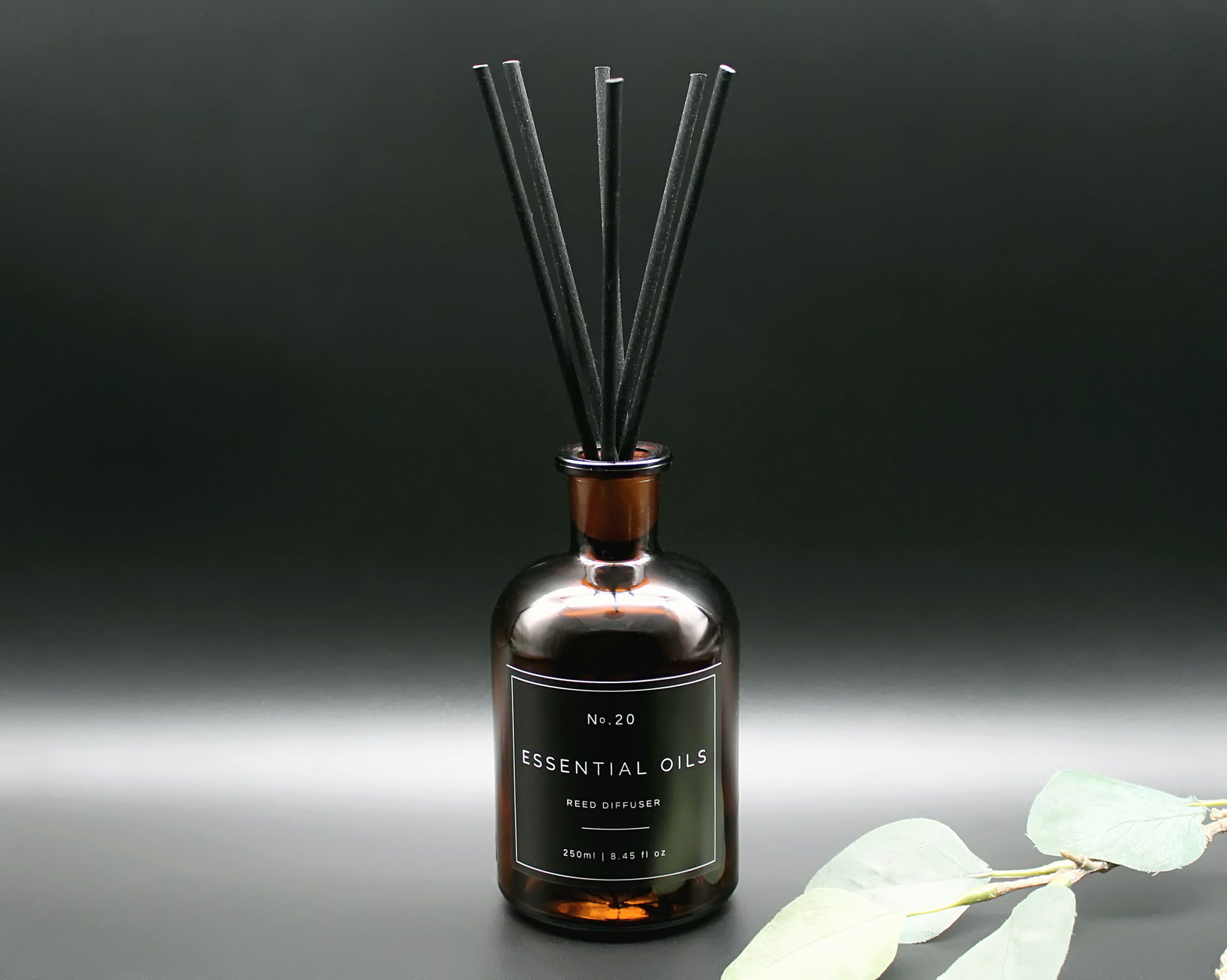 Amber Glass Apothecary Jar Reed Diffuser With White Grey or - Etsy