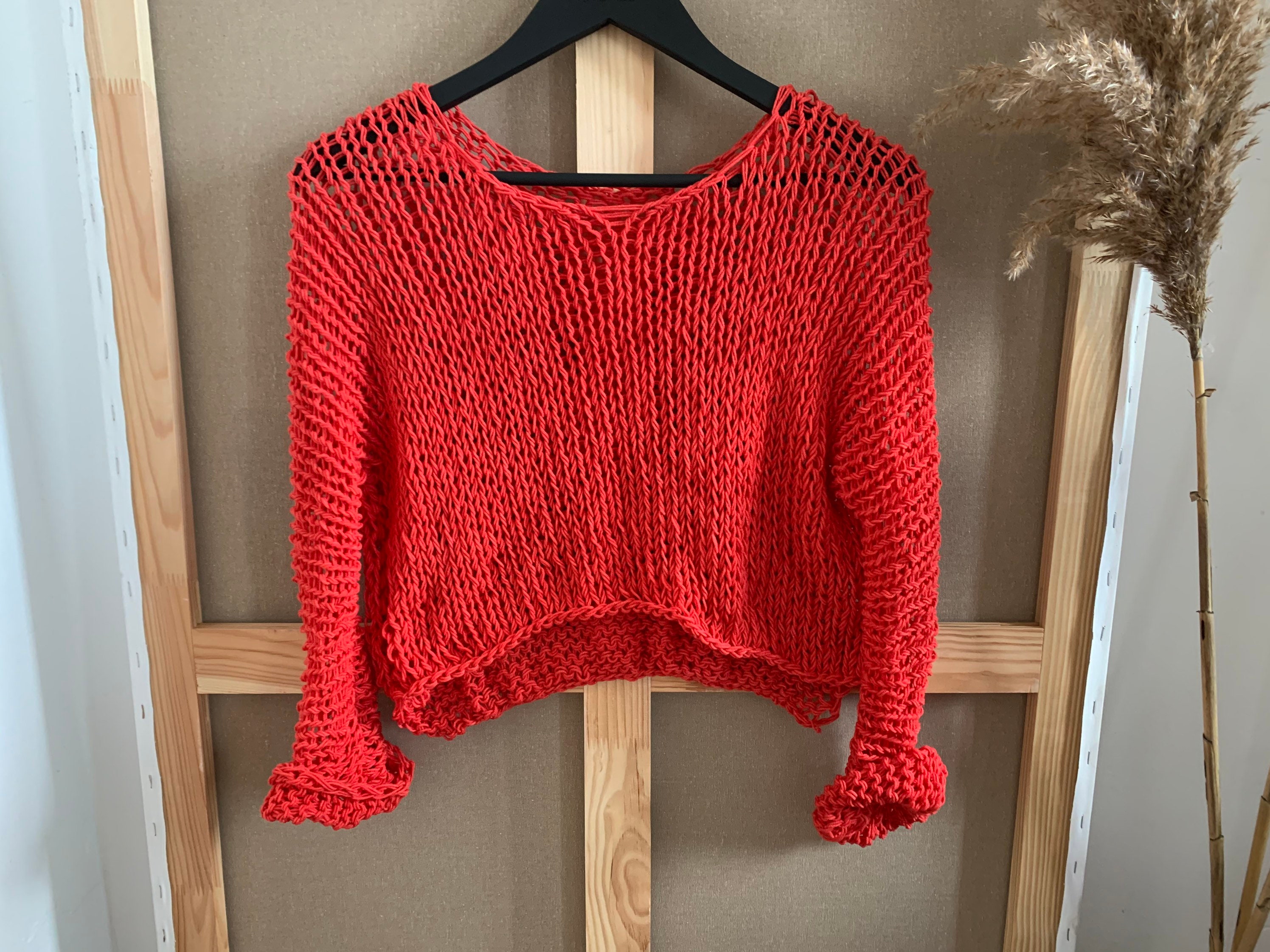 White Knit Cotton Sweater - Hand Knit Cotton Women Sweater - Loose ...