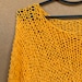 Yellow Fishnet Top Arm Knit Cotton Sweater - Hand Knit Cotton Women ...