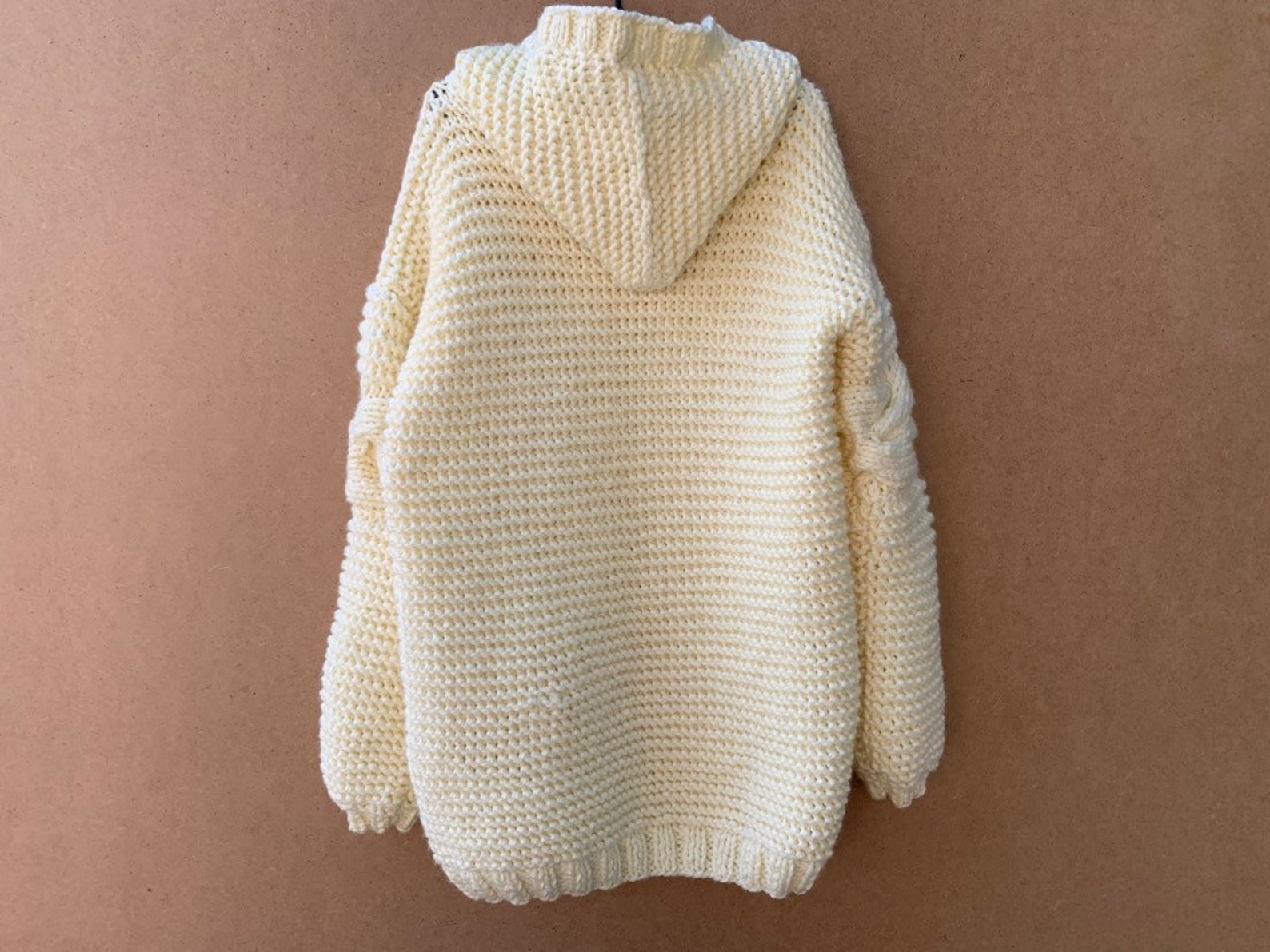 Men’s of White Hand Knit Hoodie Mens Wool Oversized Sweater - Etsy