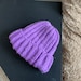 Lilac Knit Beanie READY TO SHIP Wool Beanie Arm Knitting Hat Hand Knit ...