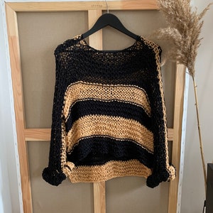 Lilac Knit Cotton Sweater - Hand Knit Cotton Women Sweater - Loose ...