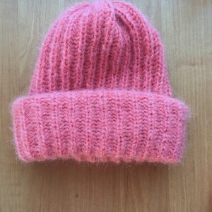 Red Mohair Beanie Ready to Ship Wool Beanie Arm Knitting - Etsy