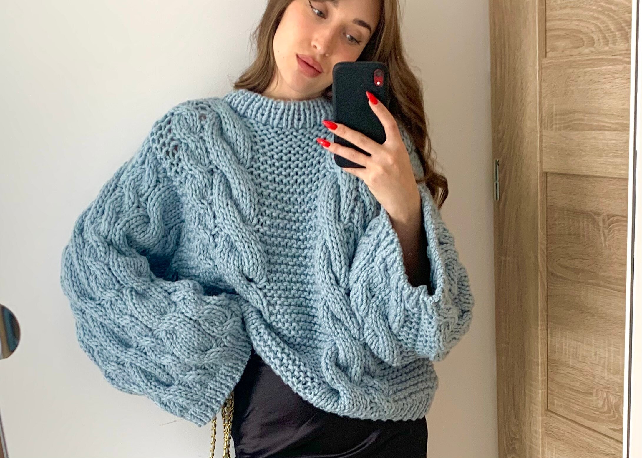 Womens Powder Color Pullover Hand Knit Womens Wool Oversized - Etsy