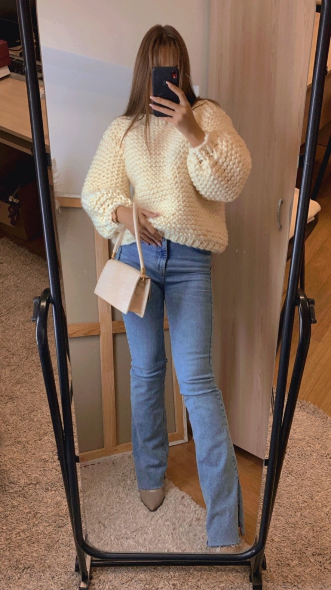 White Chunky Sweater Oversized Women Sweater White Knit Sweater ...