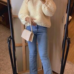 White Chunky Sweater Oversized Women Sweater - White Knit Sweater ...