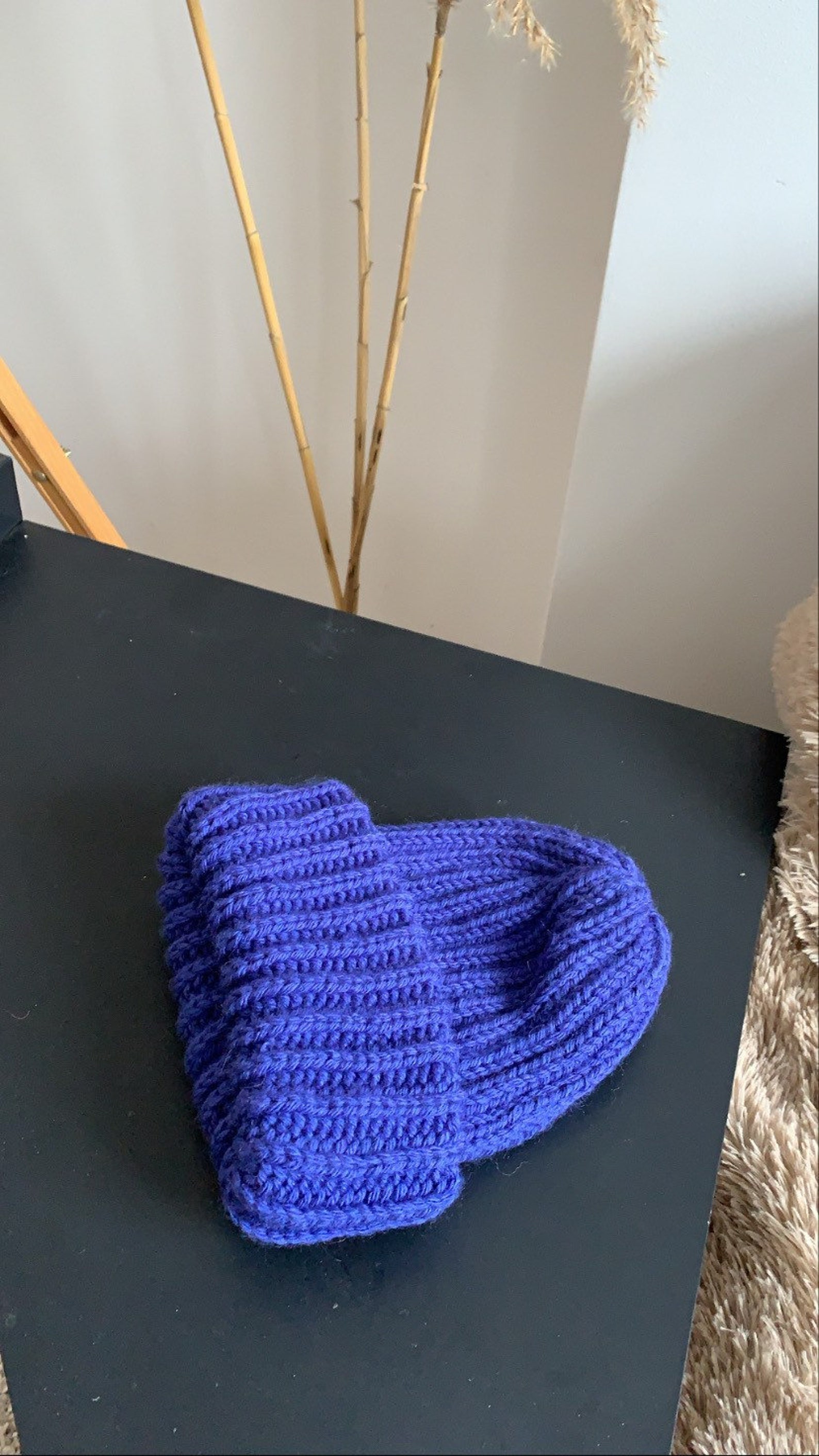 Lilac Knit Beanie READY TO SHIP Wool Beanie Arm Knitting Hat Hand Knit ...