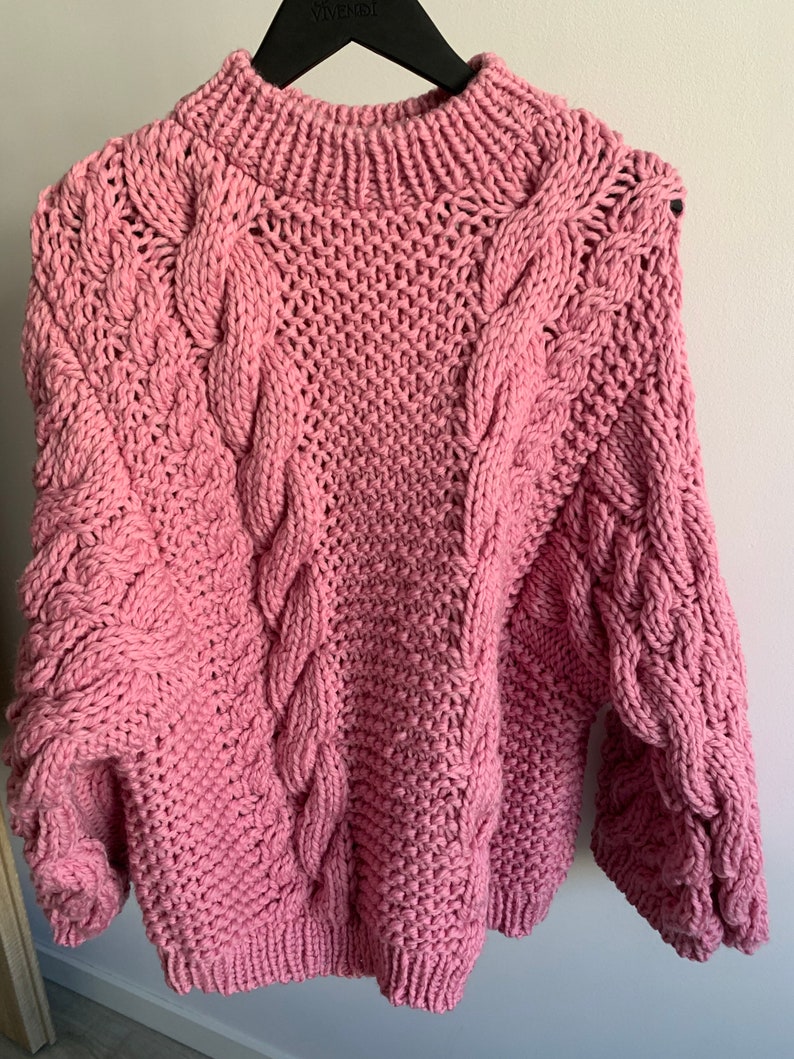 Womens Powder Color Pullover Hand Knit Womens Wool Oversized - Etsy