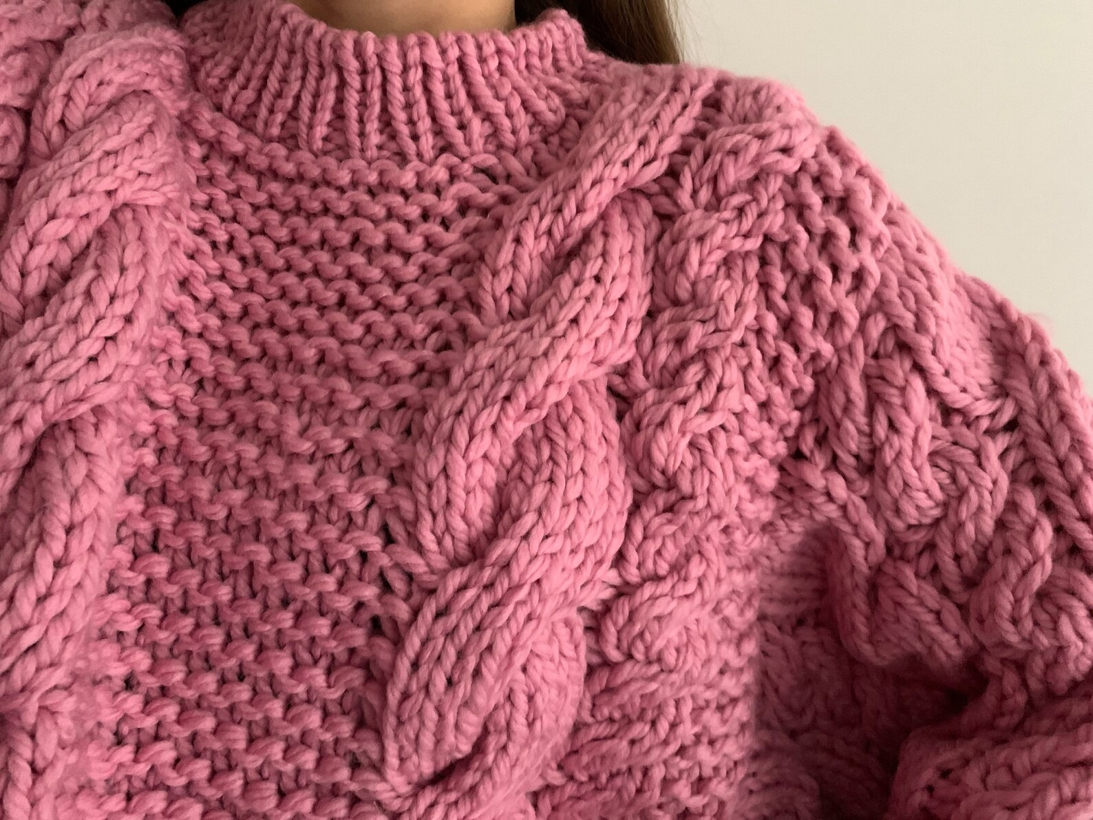 Womens Powder Color Pullover Hand Knit Womens Wool Oversized - Etsy