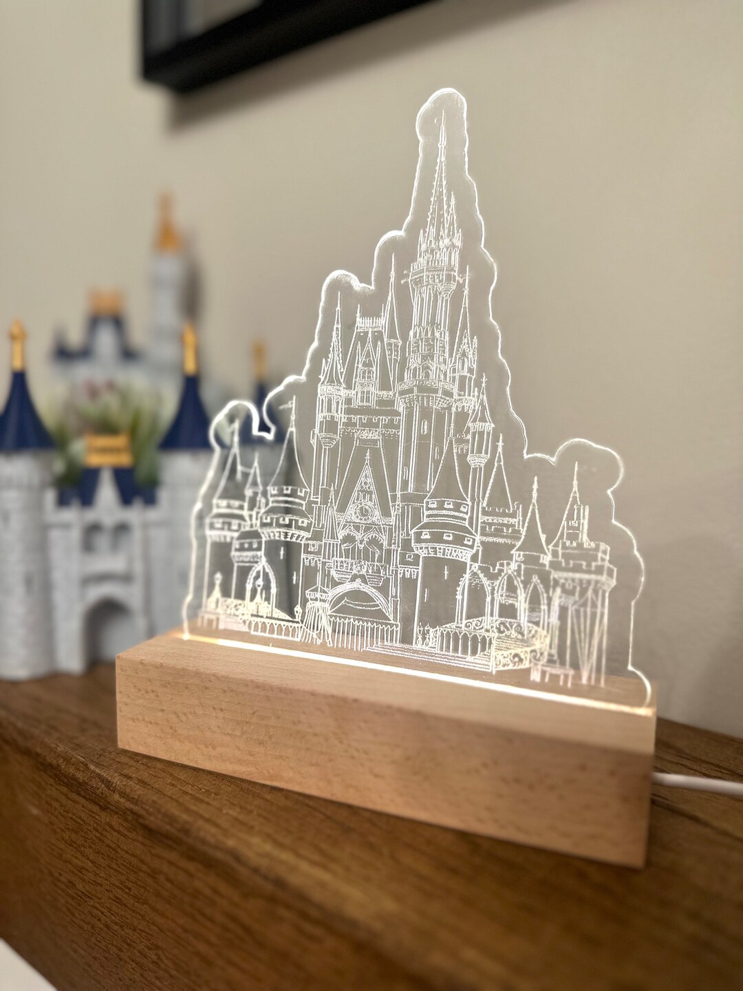WDW Disney Castle Light up Sign, Disney Night Light, Disney Home Decor ...