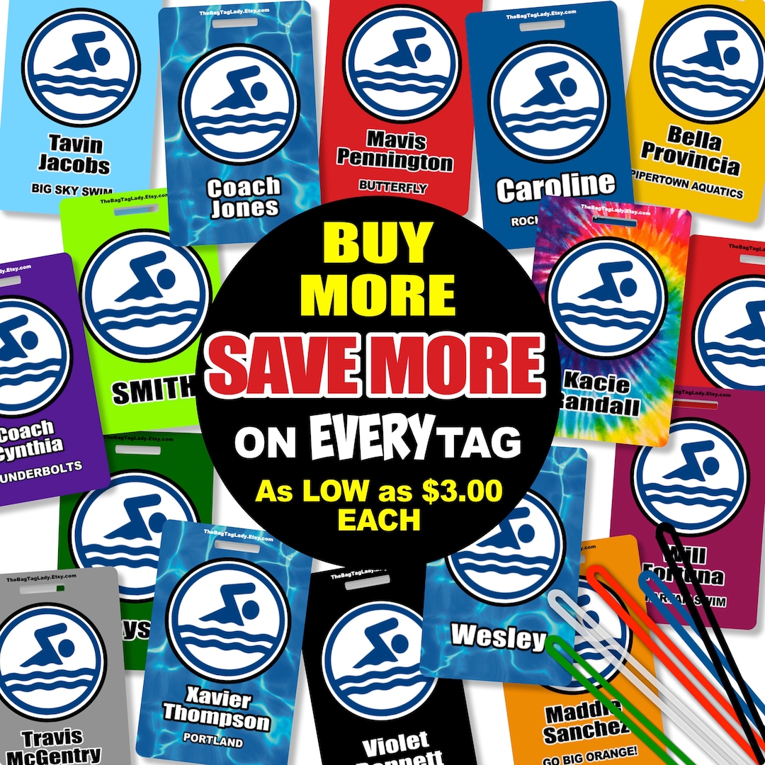 Personalized Swim Bag Tag: Swimmer Name, Team Name - Etsy