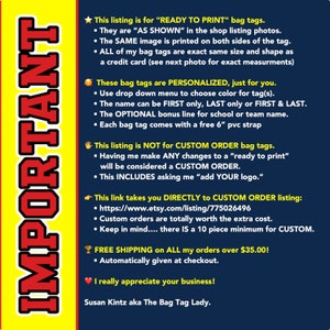 MUSIC Bag Tag • Musical Notes • Treble Clef • Bass Clef • Personalized ...