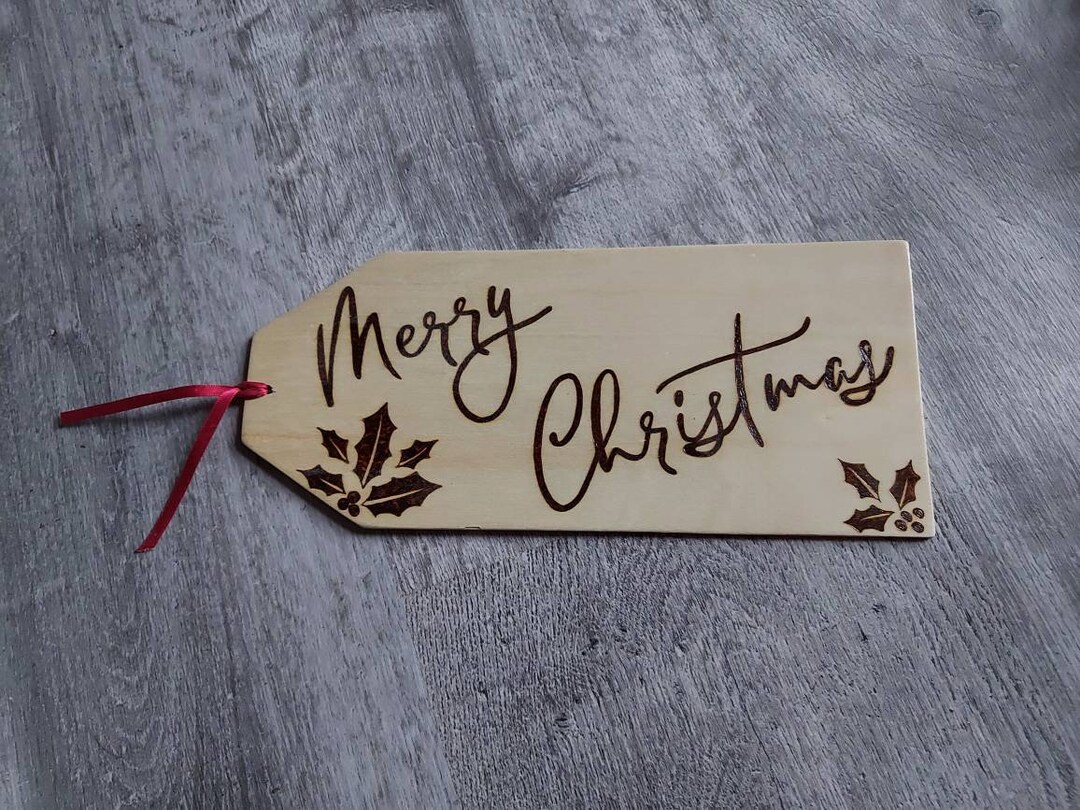 Huge Gift Tag, Extra Large Gift Label, Pyrography Tag, Woodburning ...