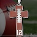 Football Cross Pendant With Number - Sterling Silver - Etsy