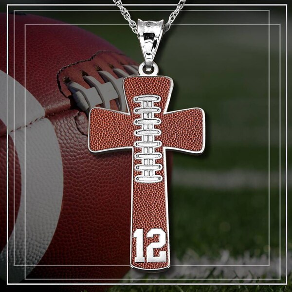 Football Cross Necklace - Etsy