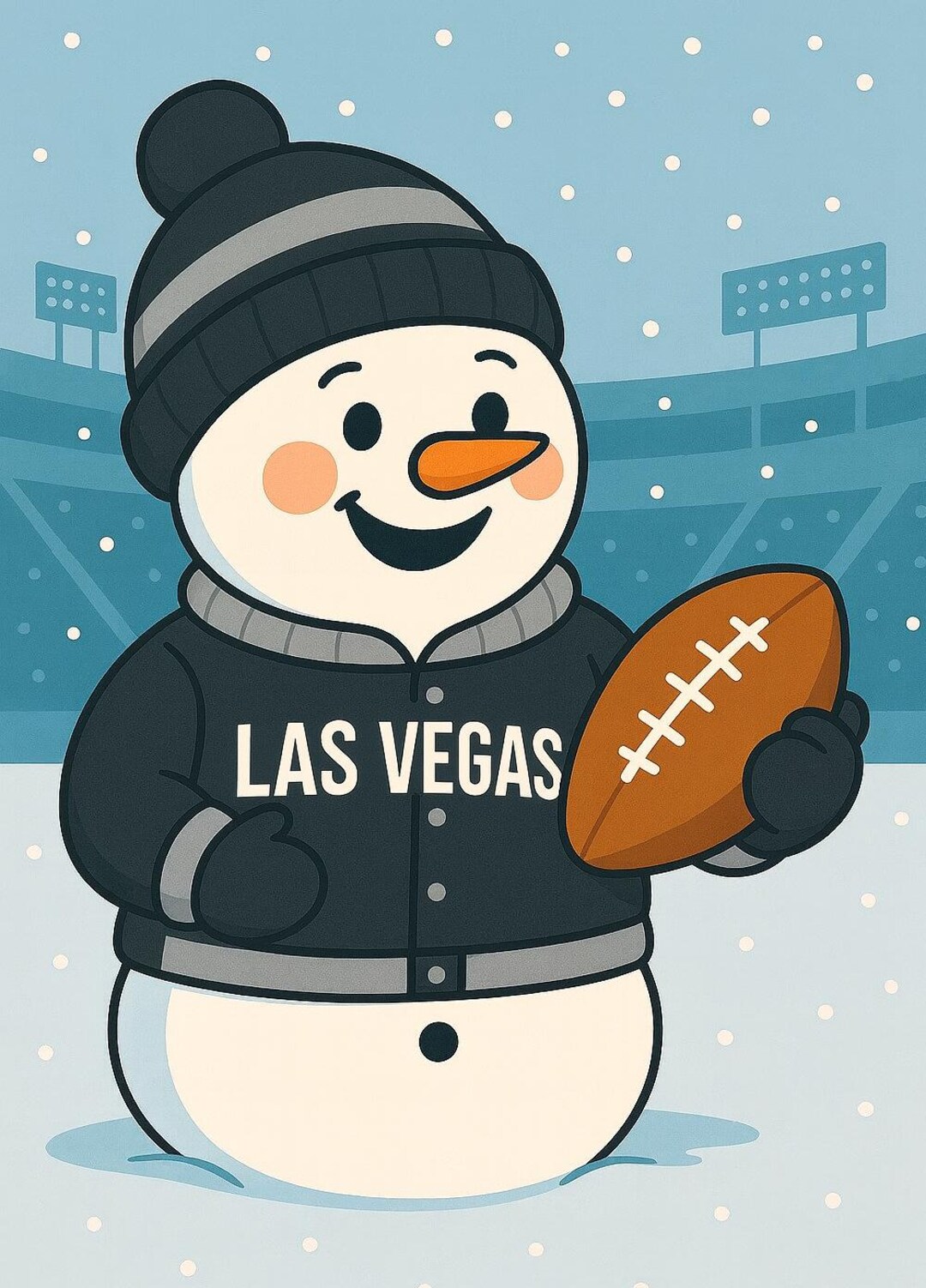 Personalized Las Vegas Football Stadium Snowman 5X7 Christmas or ...