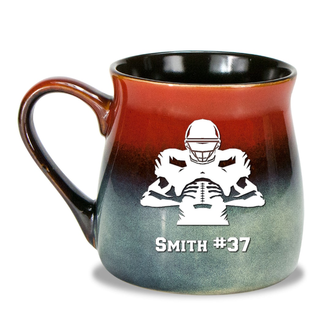 Engraved Football Coffee Mug - Personalized Sports Gift - Lots of ...