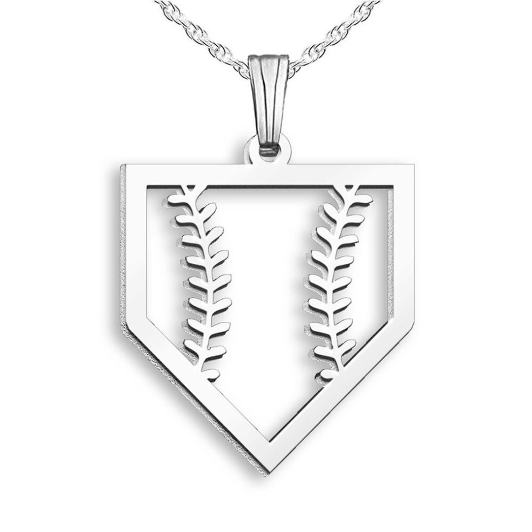 Baseball Stitches Home Plate Pendant - Sterling Silver - Etsy