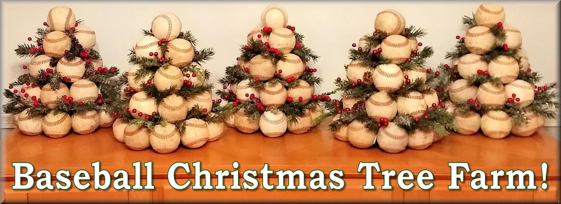 Handmade Baseball Holiday Gift - Christmas Tree Made With Used Leather ...