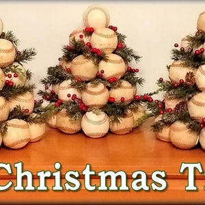 Handmade Baseball Holiday Gift - Christmas Tree Made With Used Leather ...