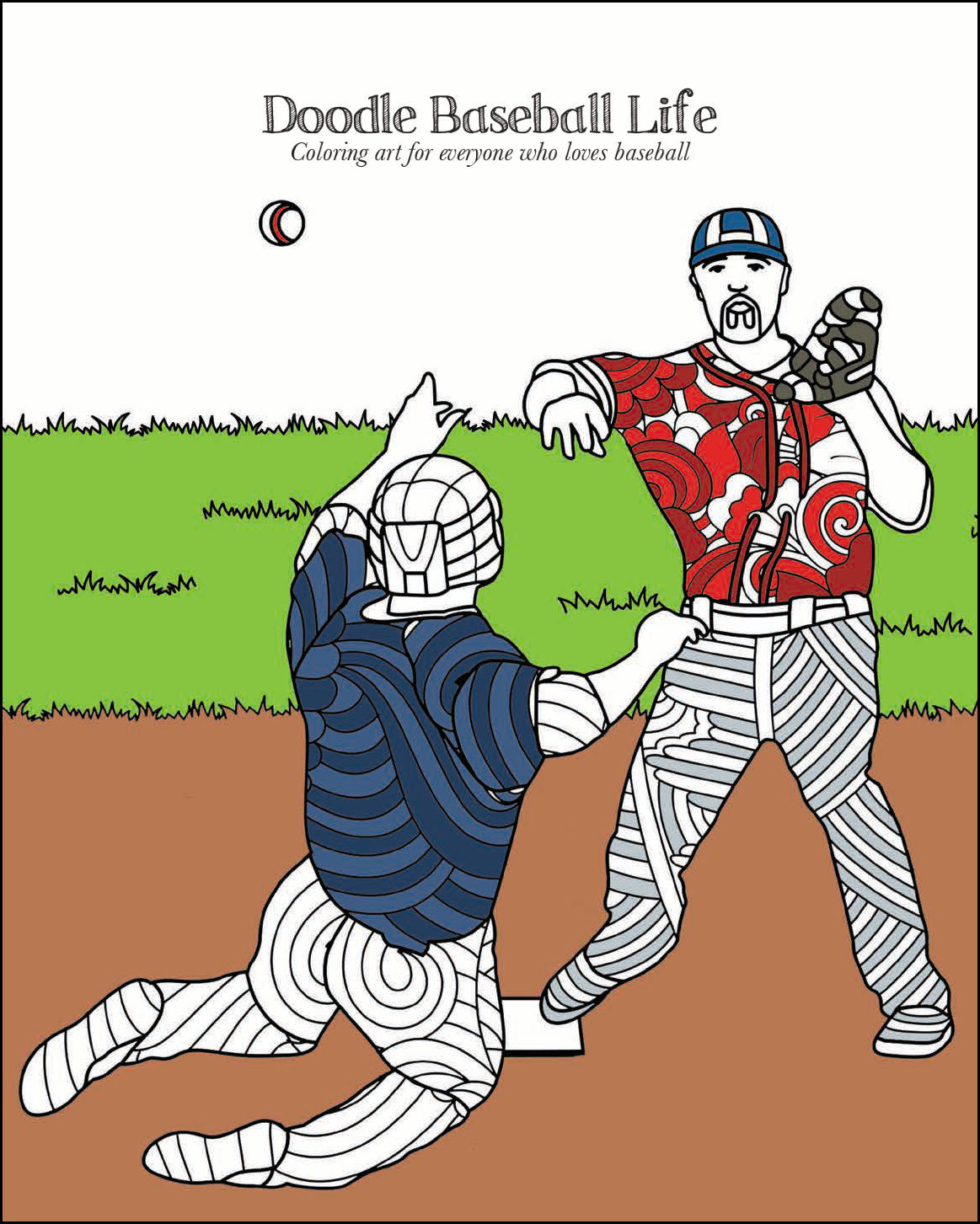 Doodle Baseball Life Adult Coloring Book - Etsy