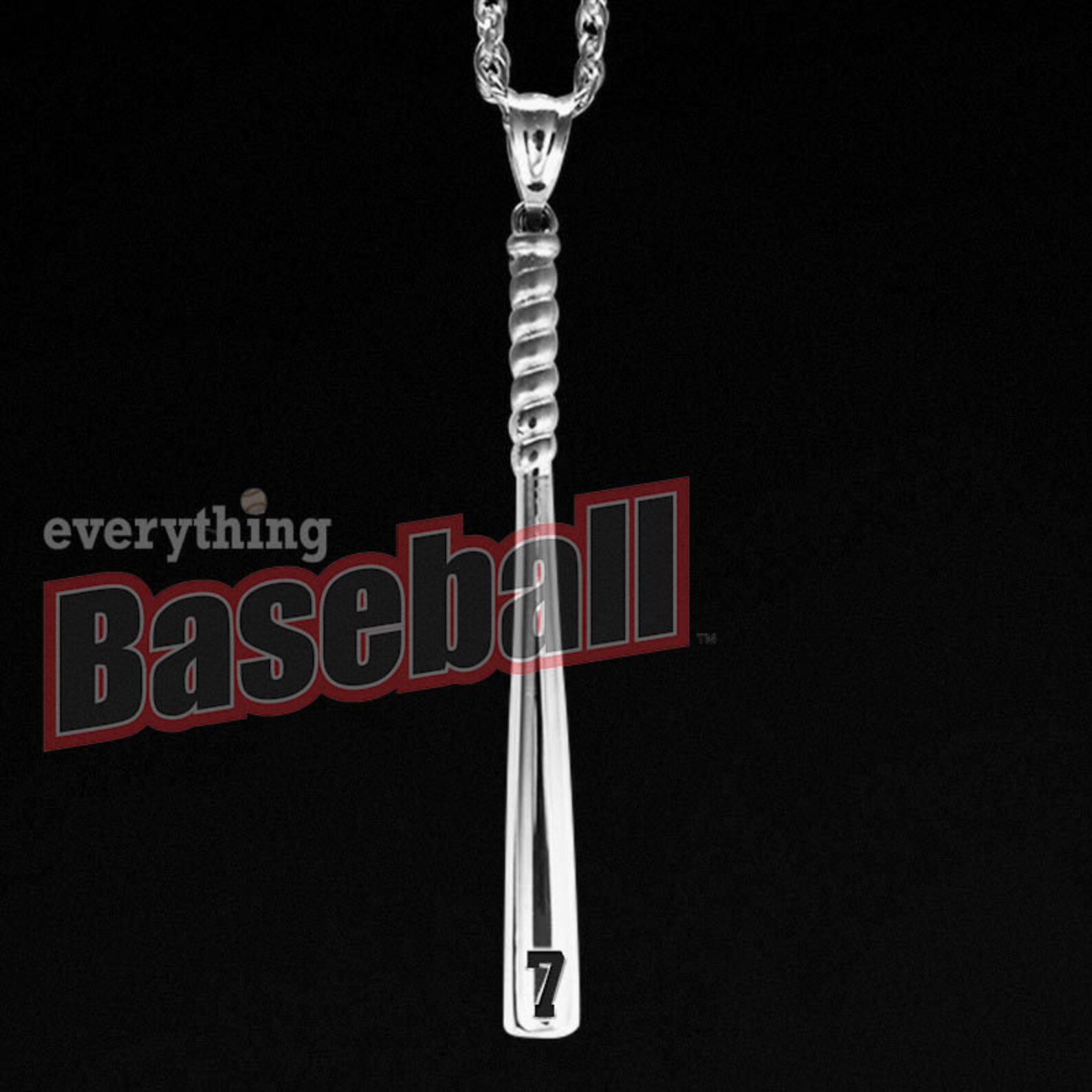 Baseball Bat Pendant Necklace With Number and 20" Ball Chain ...