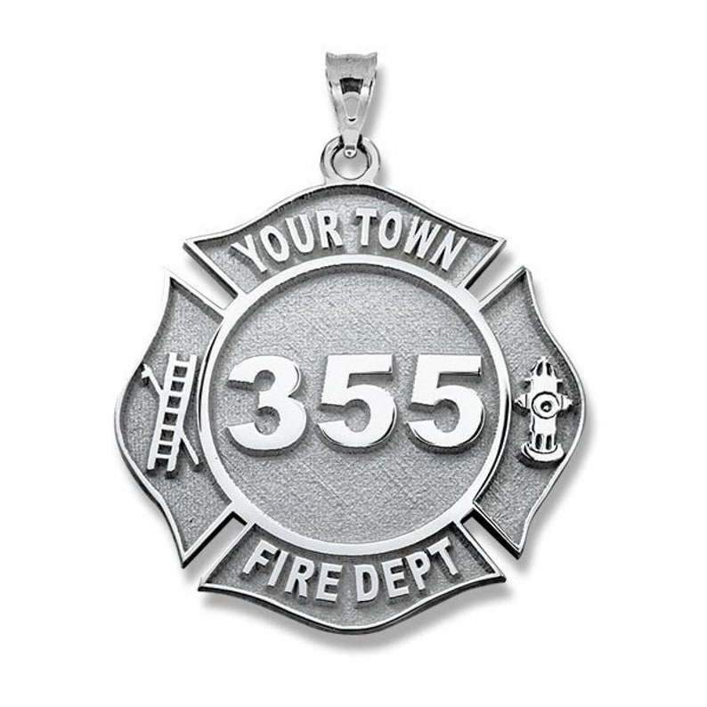 Customized Firefighter Badge Number and Department Pendant - Etsy