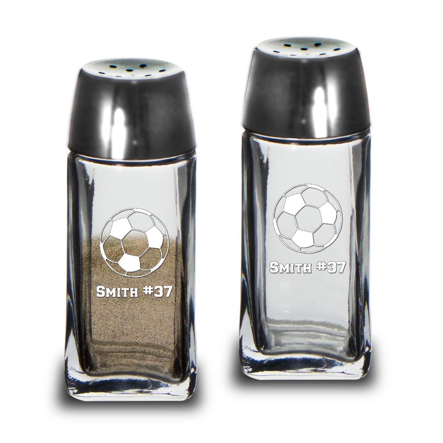 Personalized Sports Gift - Engraved Soccer Salt and Pepper Shaker Set ...