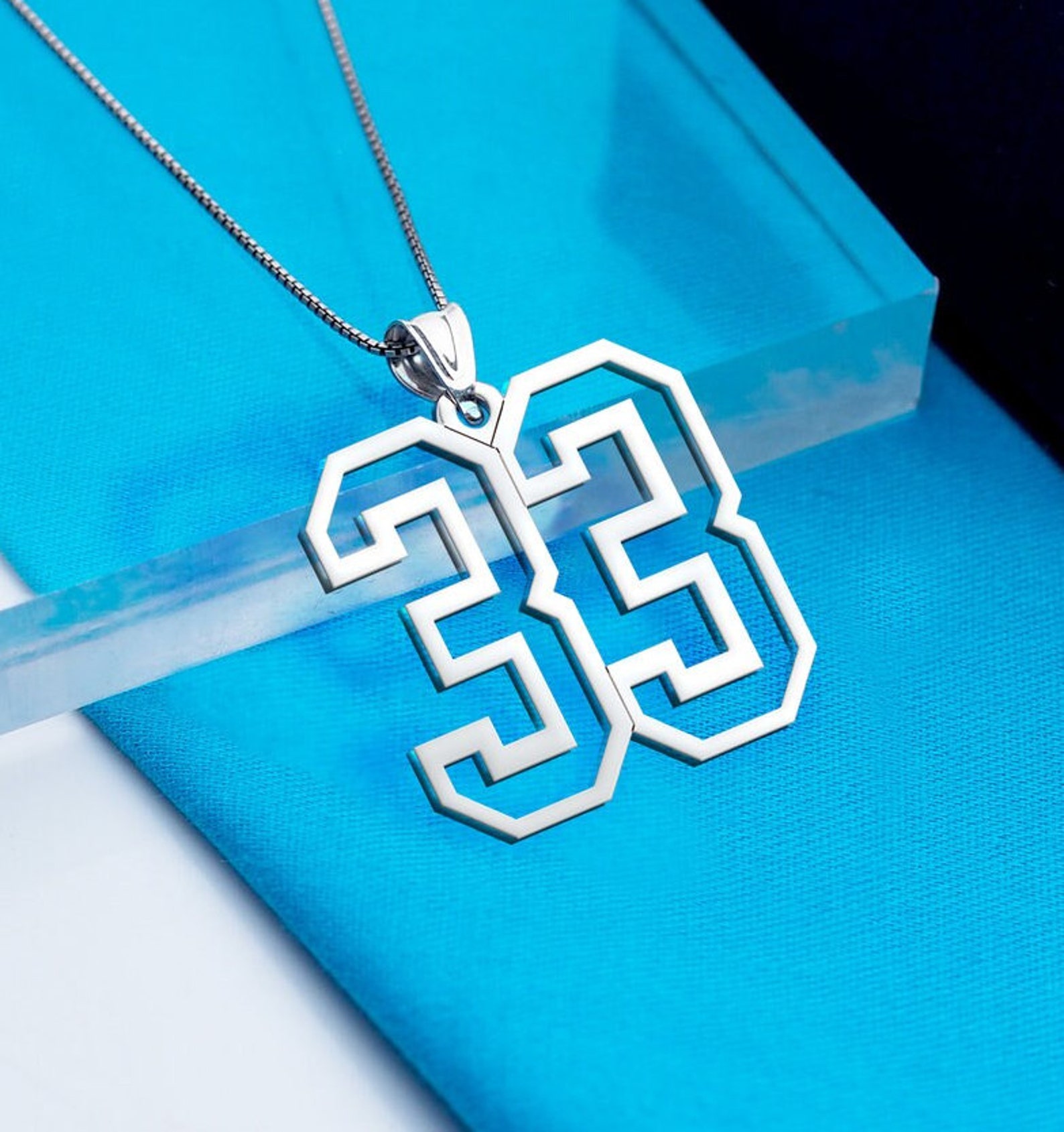 High Polished Cut Out Sports Number Pendant - Sterling Silver - Etsy