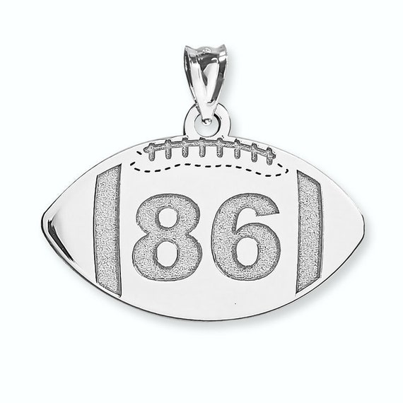 Football Pendant With Number Sterling Silver | Etsy