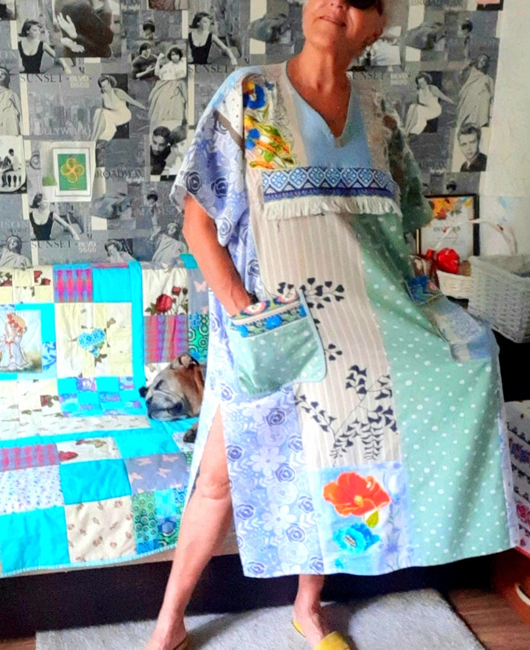 Boho Chic Patchwork Dress Folklore Dress Handmade Gift Vintage Dress ...