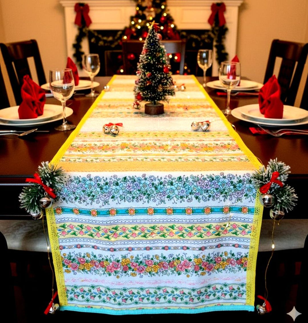 Vintage Ukrainian Table Runner With Folk Ornament Farmhouse Party Decor ...